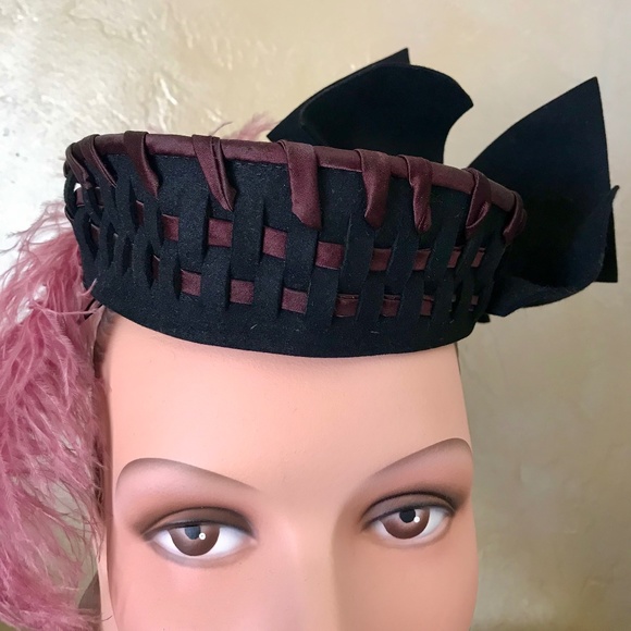 Accessories | Glamorous 194s Black Felt Toque With Upturned Brim ...